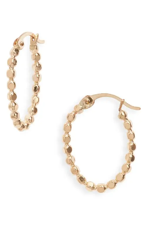 NASHELLE Oval Dot Hoop Earrings - Gold Fill