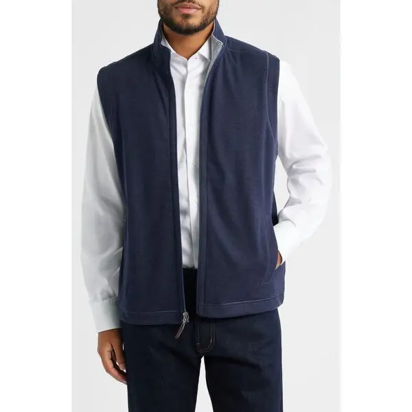 Johnston & Murphy Icon Reversible Knit Cotton Blend Vest - Navy/storm