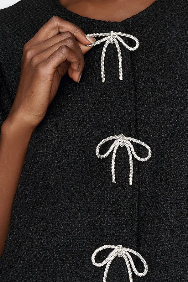 DOLAN LEFT COAST Puff-sleeve Bow-embellished Blazer Jacket