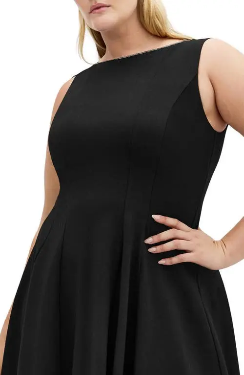 City Chic Sleeveless Fit & Flare Midi Dress - Black
