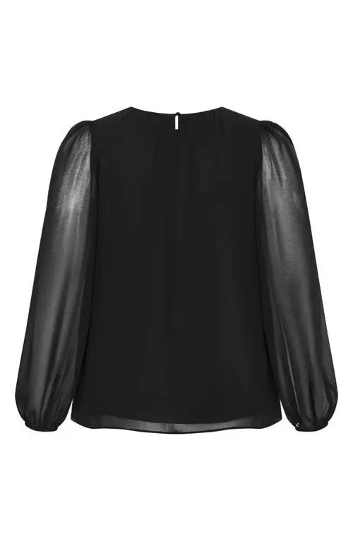 City Chic Kelly Sheer Sleeve Top