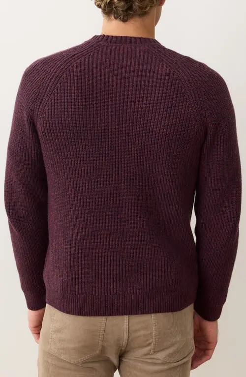 Marine Layer Inverness Ribbed Crewneck Sweater - Sangria/veneer