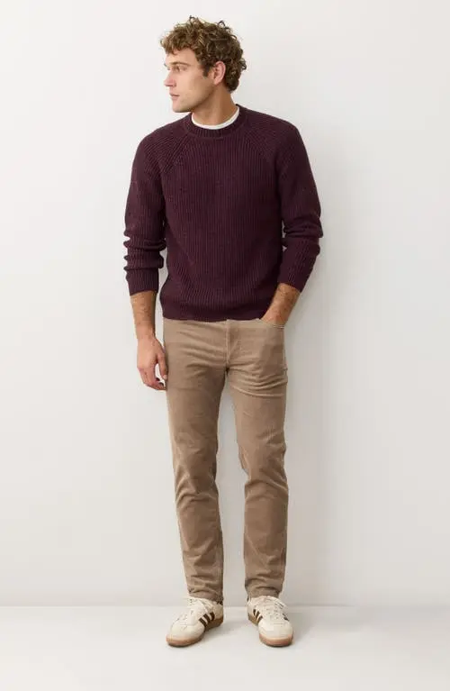 Marine Layer Inverness Ribbed Crewneck Sweater - Sangria/veneer