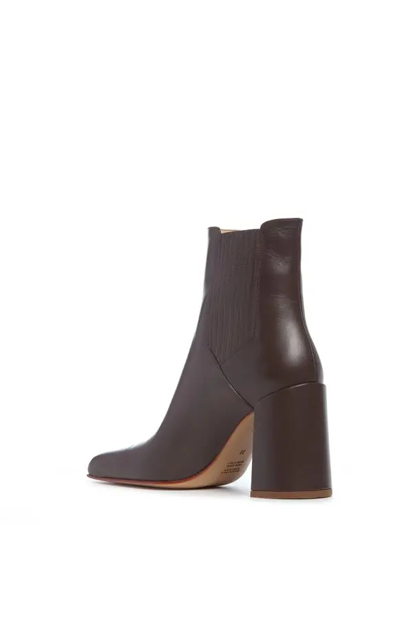 Gabriela Hearst Luke High Heel Ankle Boot Leather - Chocolate