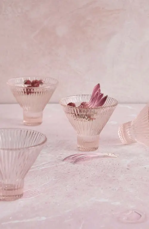 THE COLLECTIVE HOME Pressed Pink Martini Glassesset Of 4