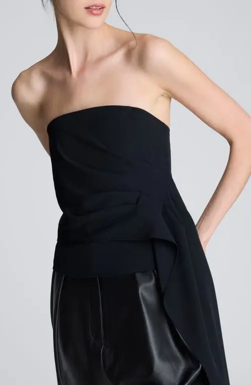 KENNETH COLE Asymmetric Hem Strapless Top - Black