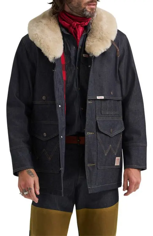 Wrangler Filson X Genuine Shearling Collar Packer Jacket - Indigo