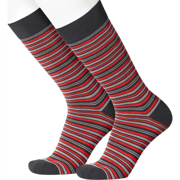 BEAU TIES OF VERMONT Striped Over-the-calf Socks - Onyx River/stripes