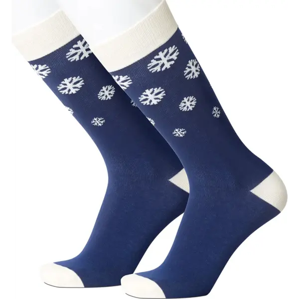 BEAU TIES OF VERMONT Snowflake Patterned Socks - Snowday