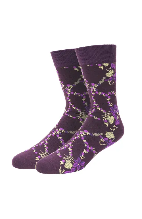 BEAU TIES OF VERMONT Neverland Patterned Socks - Neverland Grape