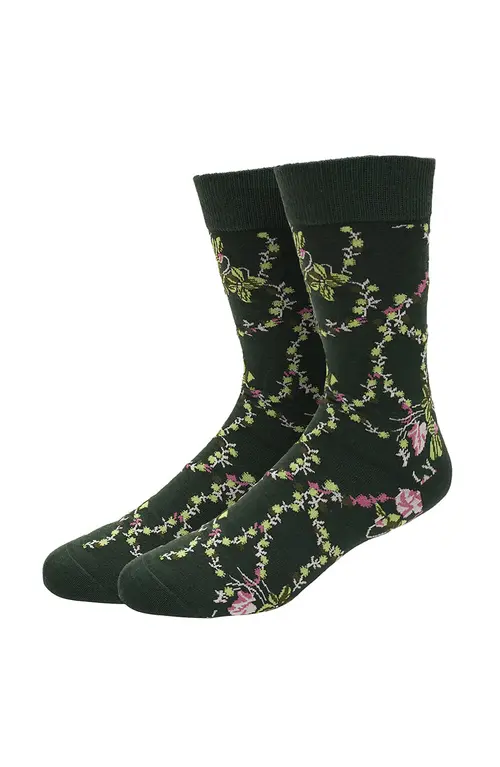 BEAU TIES OF VERMONT Neverland Patterned Socks - Neverland Green