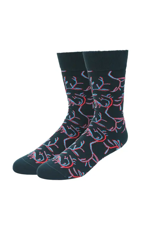 BEAU TIES OF VERMONT Patterned Mid-calf Socks - Nightvine