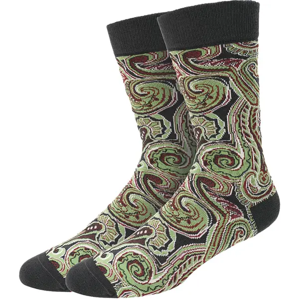 BEAU TIES OF VERMONT Murrman Patterned Socks - Murrman Green
