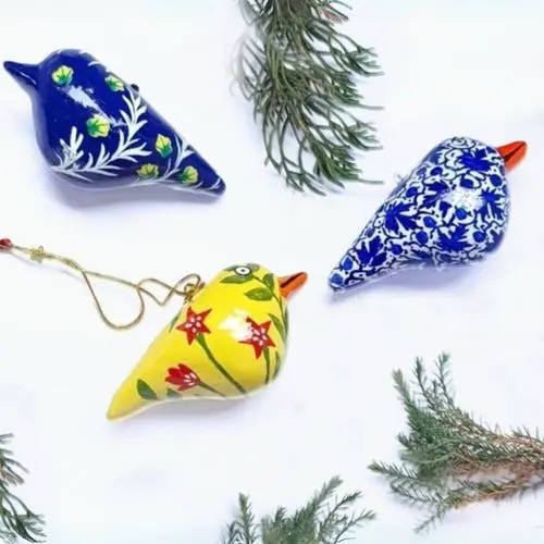 MELA ARTISANS Christmas Tree Ornamentsdovesset Of 3 - Multi
