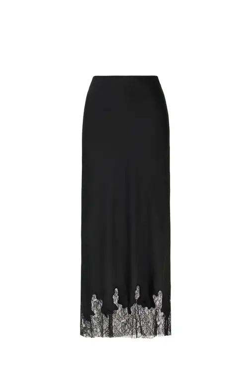 BY TESS Olivia Printed Midi Skirt - Black