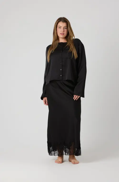 BY TESS Olivia Printed Midi Skirt - Black