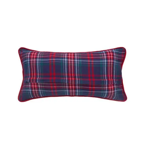 C&F HOME Plaid Typographical Decorative Throw Pillows - Blue