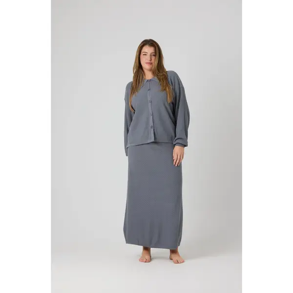 BY TESS COLLECTION Knit Skirt - Grey