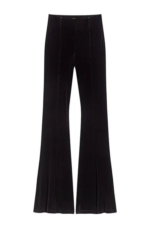 Maje Stretch Velour Trousers - Black