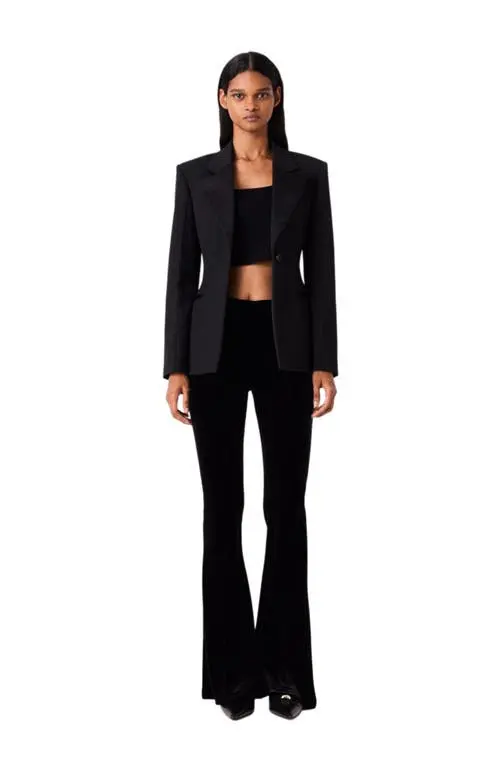 Maje Stretch Velour Trousers - Black