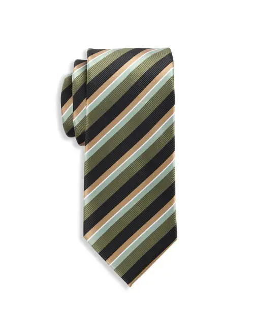 OAK HILL BY DXL Traditional Striped Neck Tie - Olive