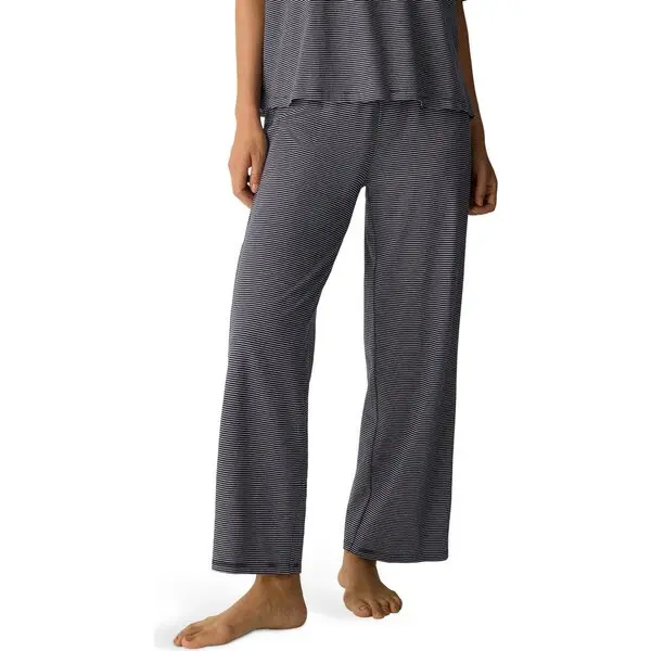 Eileen Fisher Organic Cotton Stripe Ankle Pant - Ink