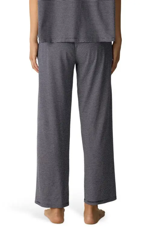 Eileen Fisher Organic Cotton Stripe Ankle Pant - Ink
