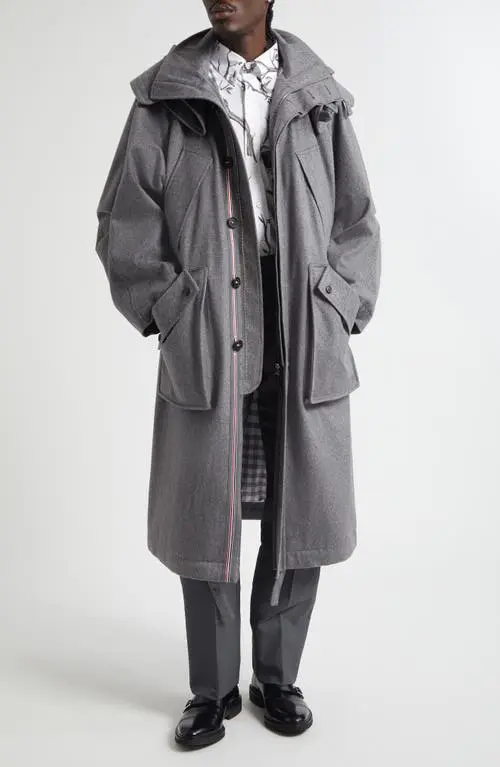 Thom Browne Waterproof Cashmere Parka With Removable Hood