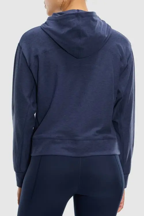 PELOTON Curved Yoke Pullover Hoodie - Navy Blue