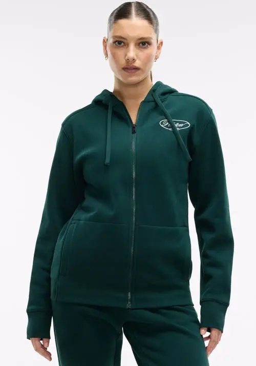 PELOTON Soft Fleece Full-zip Hoodie - Pine