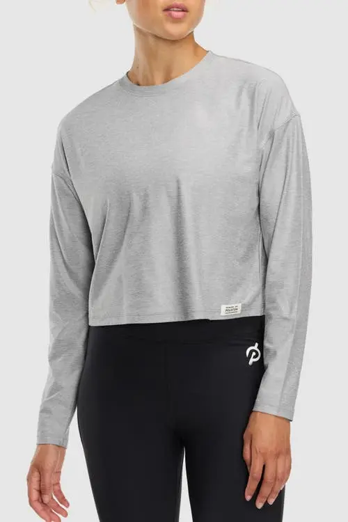 PELOTON Dreamblend Crewneck Long Sleeve - Light Heather Grey