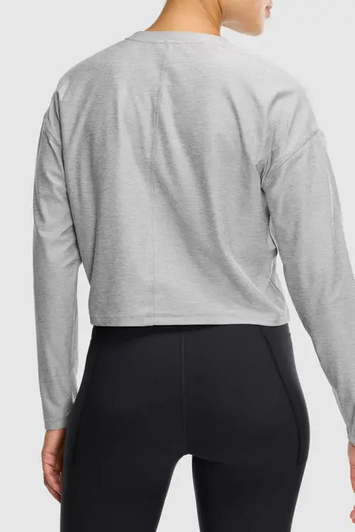 PELOTON Dreamblend Crewneck Long Sleeve - Light Heather Grey