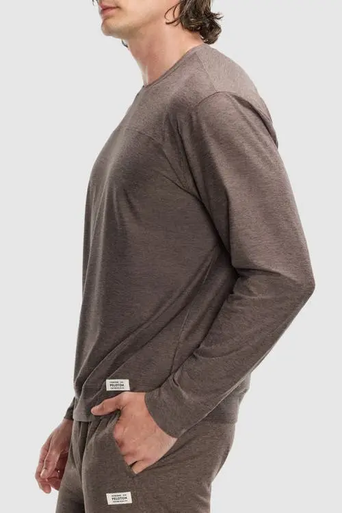 PELOTON Curved Yoke Pullover - Cocoa