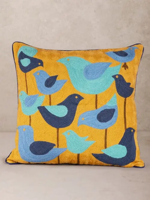 GAURI KOHLI Aloha Throw Pillow Cover - Blue
