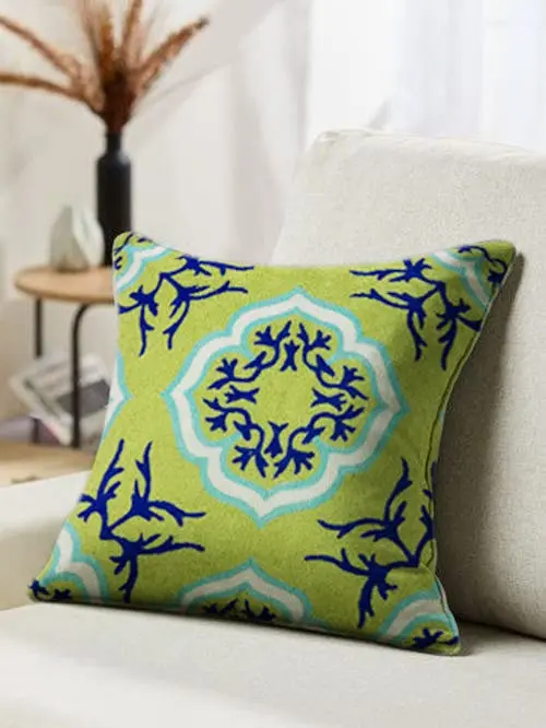 GAURI KOHLI Matilda Throw Pillow Cover - Green