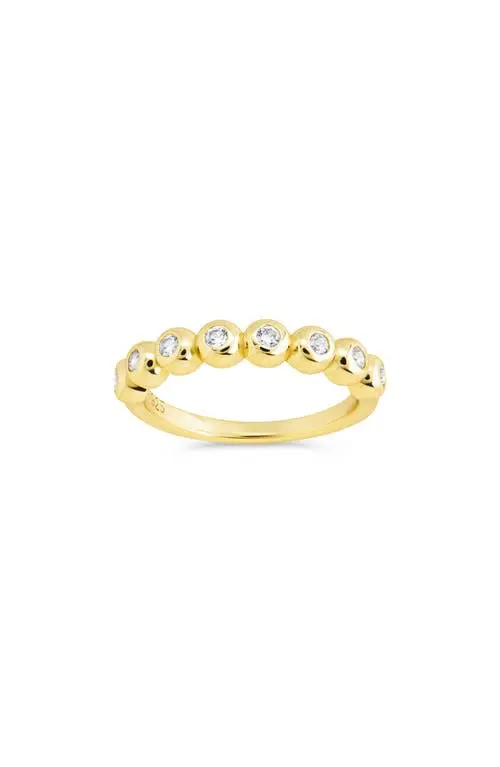 Sterling Forever Bezel Cubic Zirconia Eternity Band Ring - Gold
