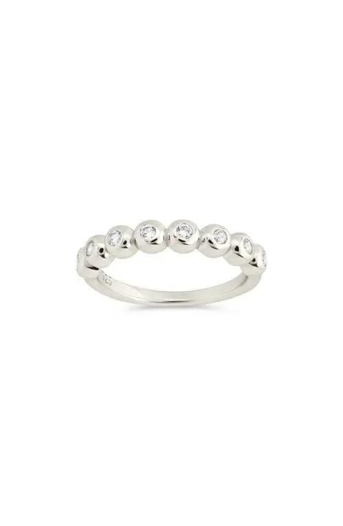 Sterling Forever Bezel Cubic Zirconia Eternity Band Ring - Silver