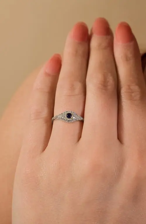 Sterling Forever Evil Eye Ring - Silver