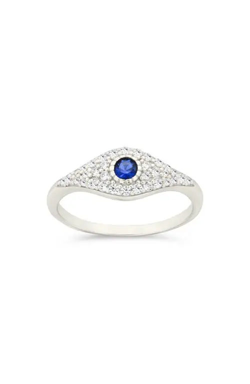 Sterling Forever Evil Eye Ring - Silver