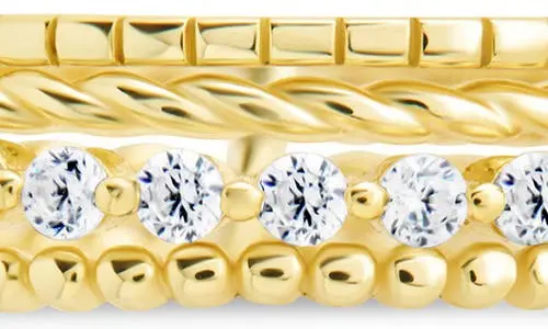 Sterling Forever Cassidy Cubic Zirconia Stack Ring - Gold