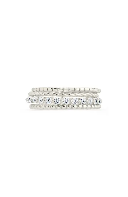 Sterling Forever Cassidy Cubic Zirconia Stack Ring - Silver