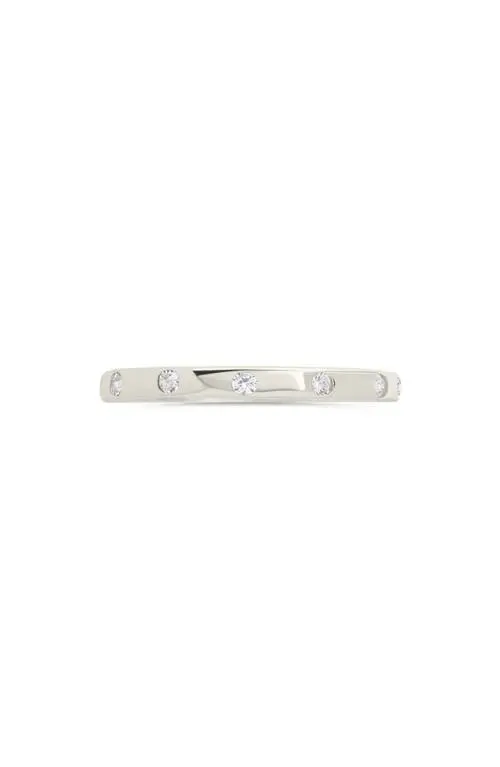 Sterling Forever Cubic Zirconia Studded Band Ring - Silver
