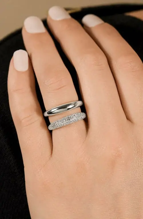 Sterling Forever Maisey Cubic Zirconia Double Band Ring - Silver