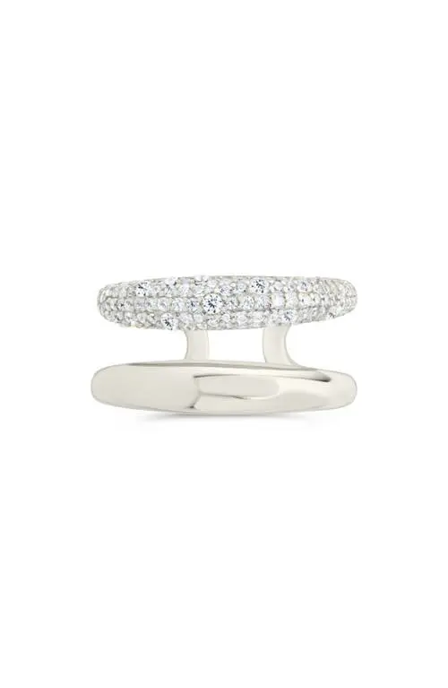 Sterling Forever Maisey Cubic Zirconia Double Band Ring - Silver