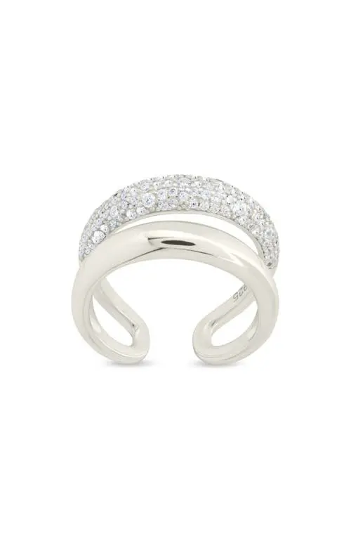 Sterling Forever Maisey Cubic Zirconia Double Band Ring - Silver