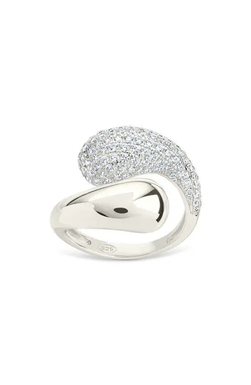 Sterling Forever Cecilia Cubic Zirconia Open Ring - Silver