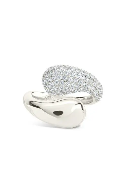 Sterling Forever Cecilia Cubic Zirconia Open Ring - Silver