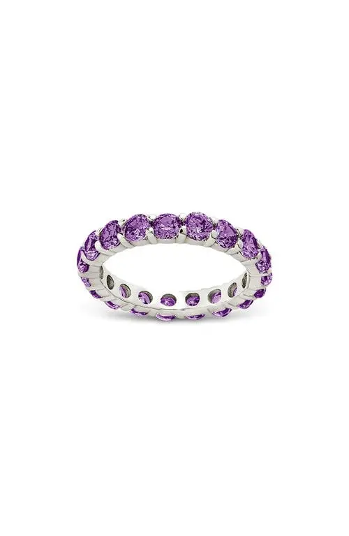 Sterling Forever Gracie Cubic Zirconia Eternity Ring - Silver/amethyst