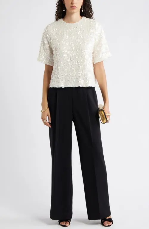 Nordstrom Sequin Short Sleeve Top