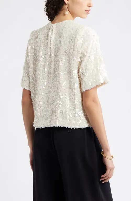 Nordstrom Sequin Short Sleeve Top